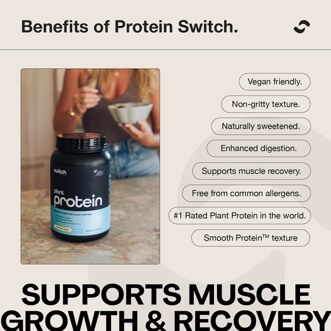 Protein Switch | Organic Vegan Blend | Added Digestive Enzymes | No ...