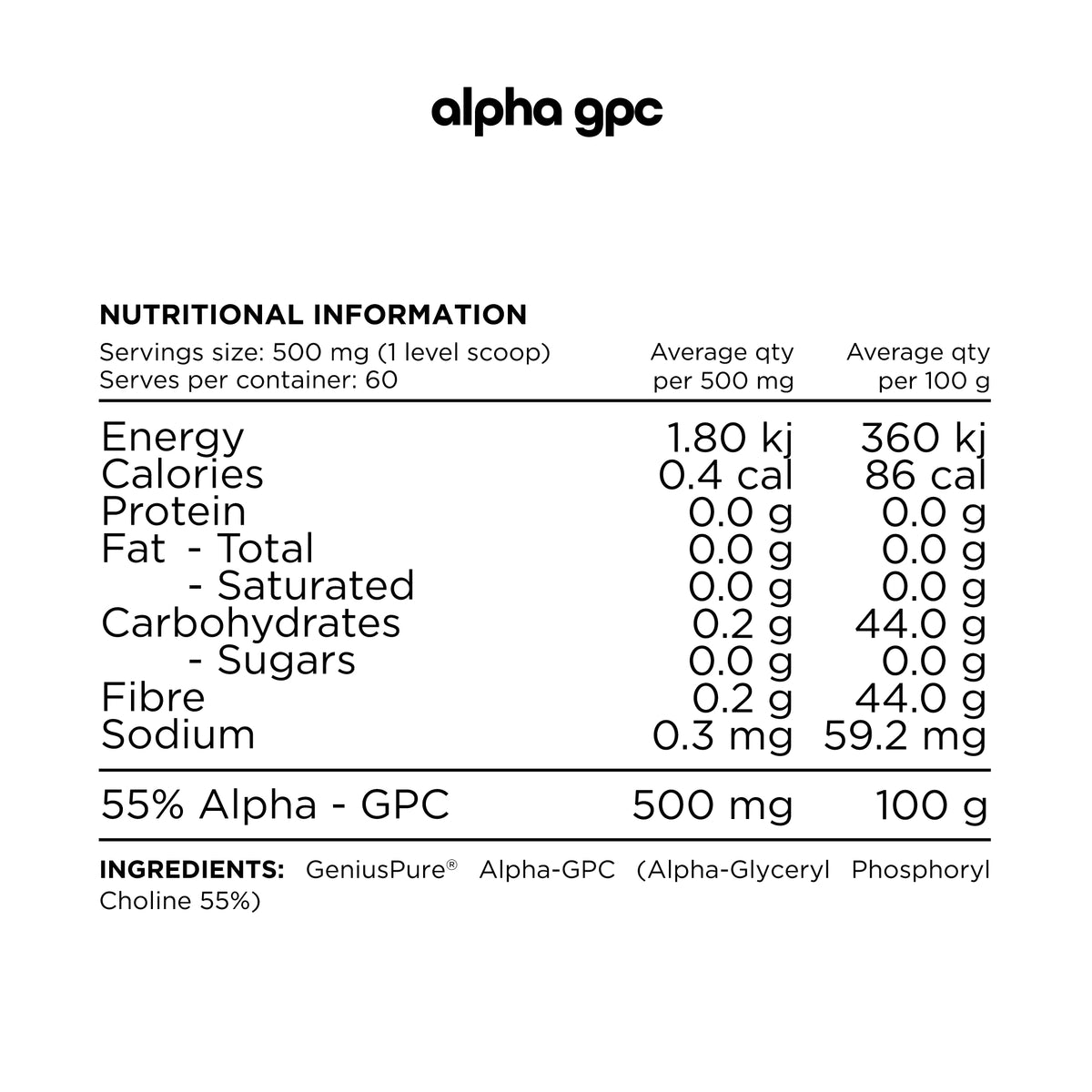 Alpha GPC – Switch Nutrition